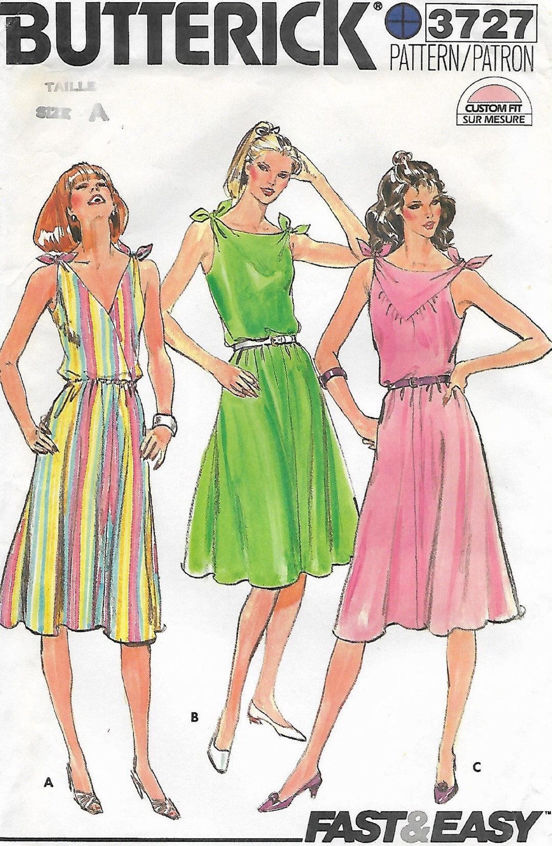 Butterick 3727 Sewing Pattern,tie Shoulder Sundress, Size 8-12 Uncut - Etsy