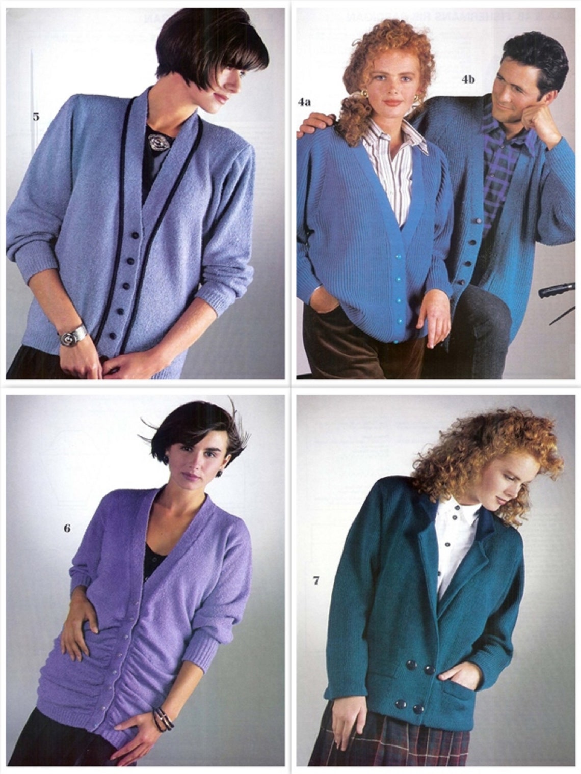 The Cardigan Book Vintage 1980s for Standard Gauge Punchcard Knitting ...