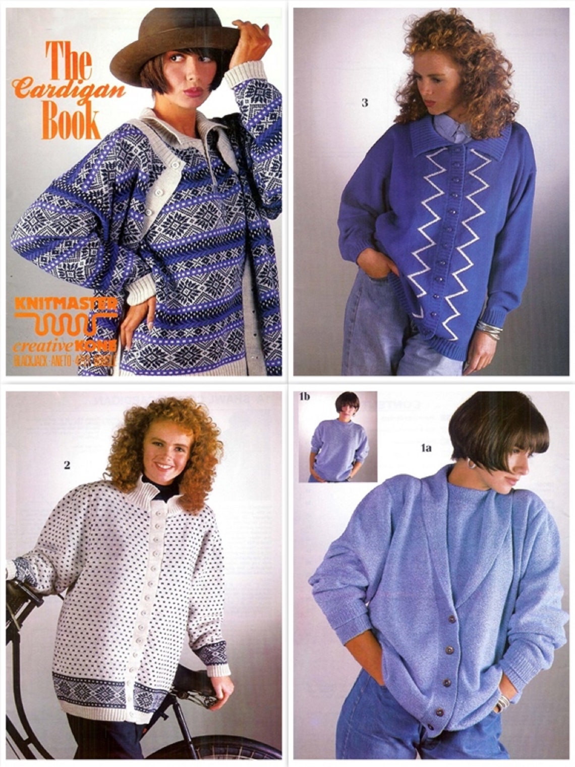 The Cardigan Book Vintage 1980s for Standard Gauge Punchcard Knitting ...