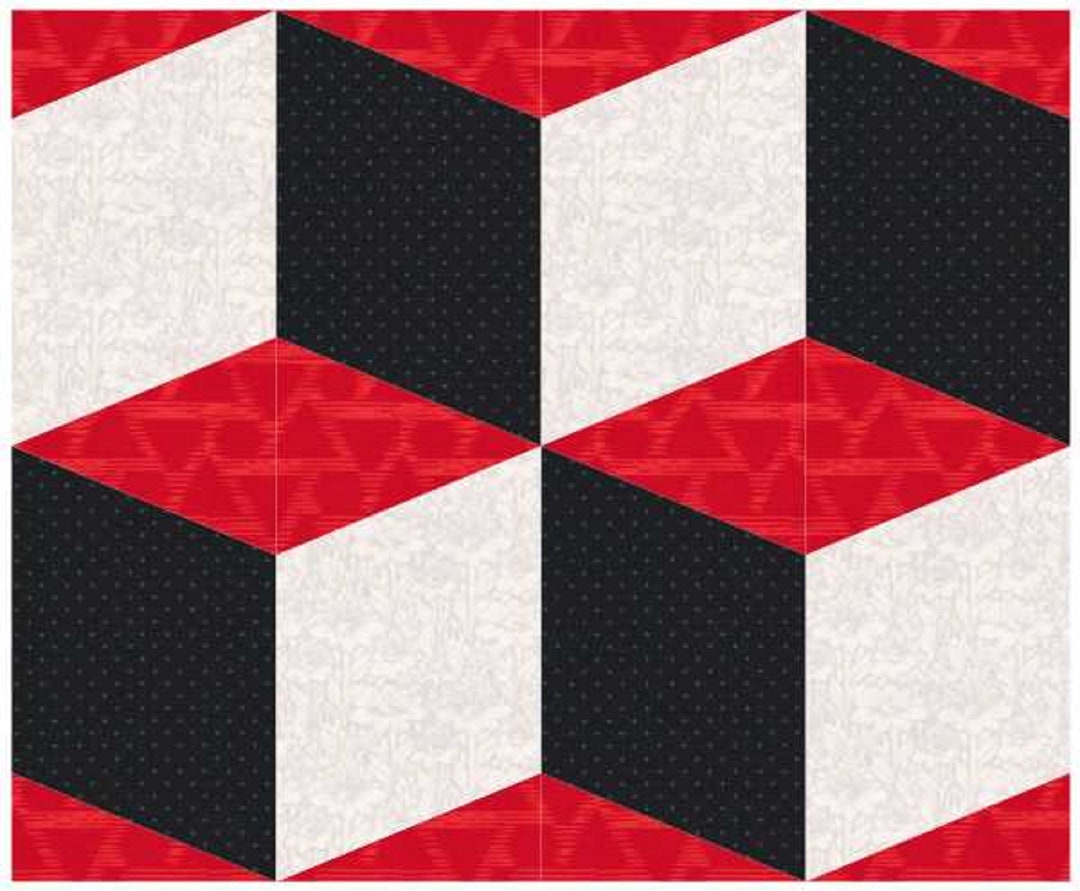 Tumbling Quilt Block Pattern in 2 Sizes 8.5 X 7 in & 17 X 14 in PDF ...