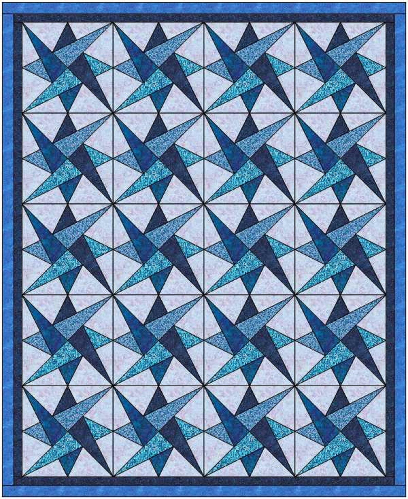 Interwoven Star Quilt Block Pattern in 2 Sizes 12 X 12 in and 16 X 16 ...