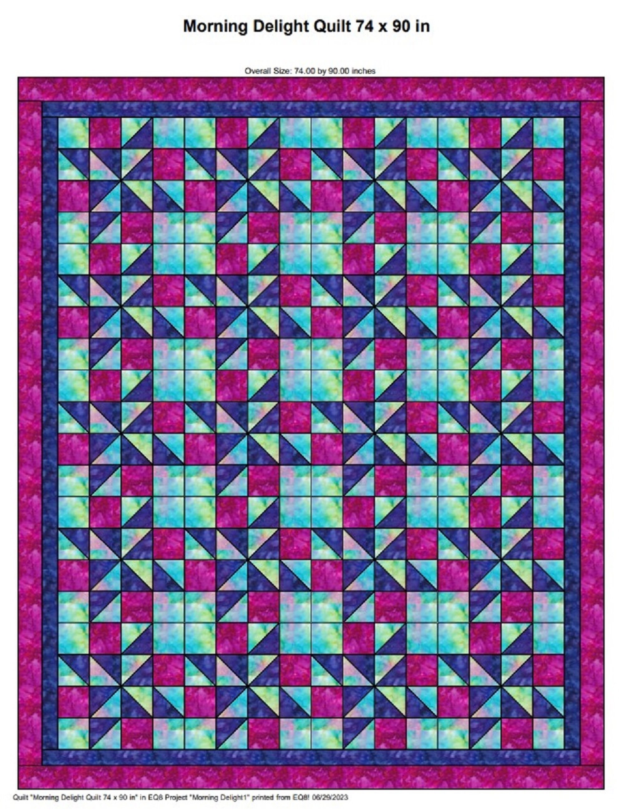 Morning Delight Block Quilt Block Pattern in 2 Sizes 12 X 12 in and 16 ...