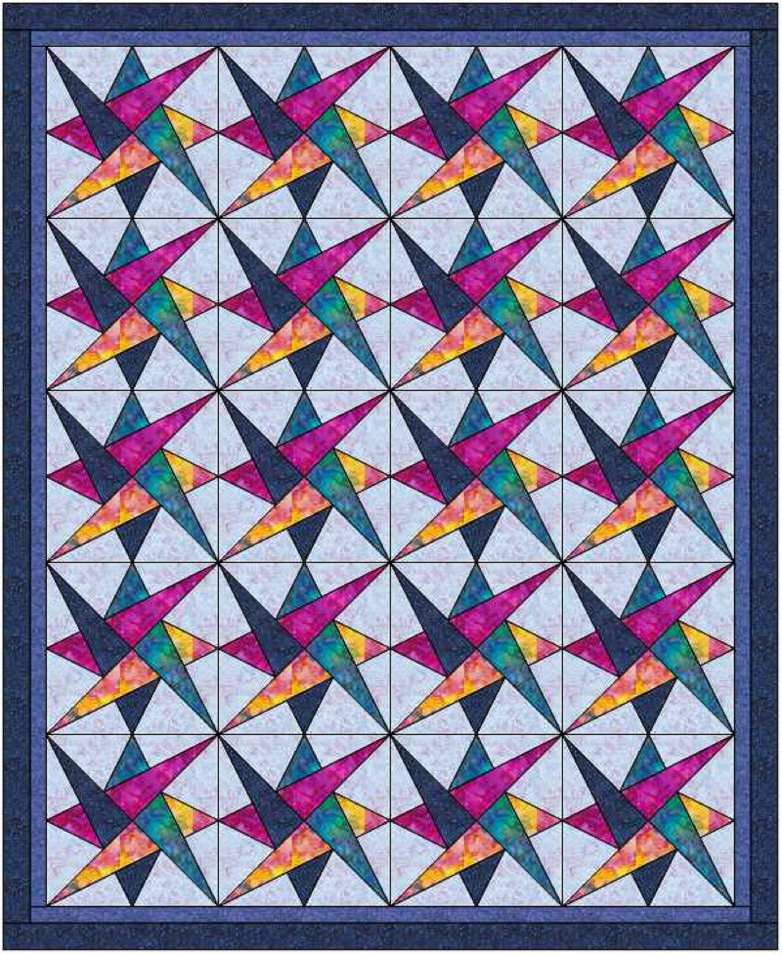 Interwoven Star Quilt Block Pattern in 2 Sizes 12 X 12 in and 16 X 16 ...