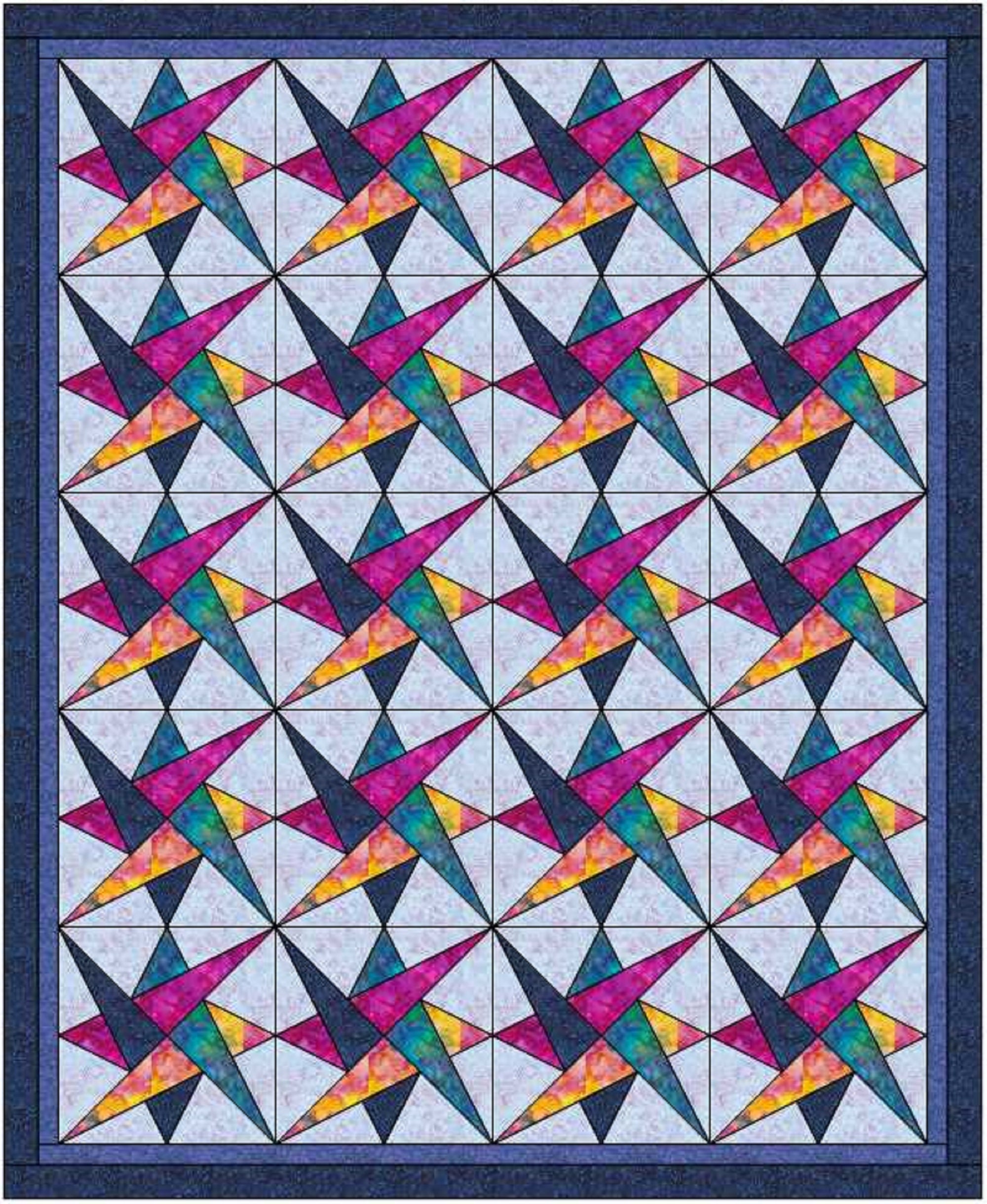 Interwoven Star Quilt Block Pattern in 2 Sizes 12 X 12 in and 16 X 16 ...
