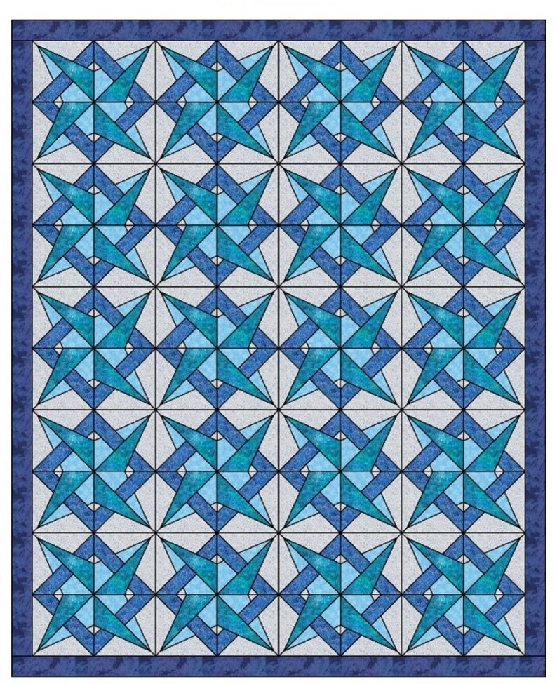 Interlocked Big Star Quilt Block Pattern in 2 Sizes 12 X 12 in - Etsy