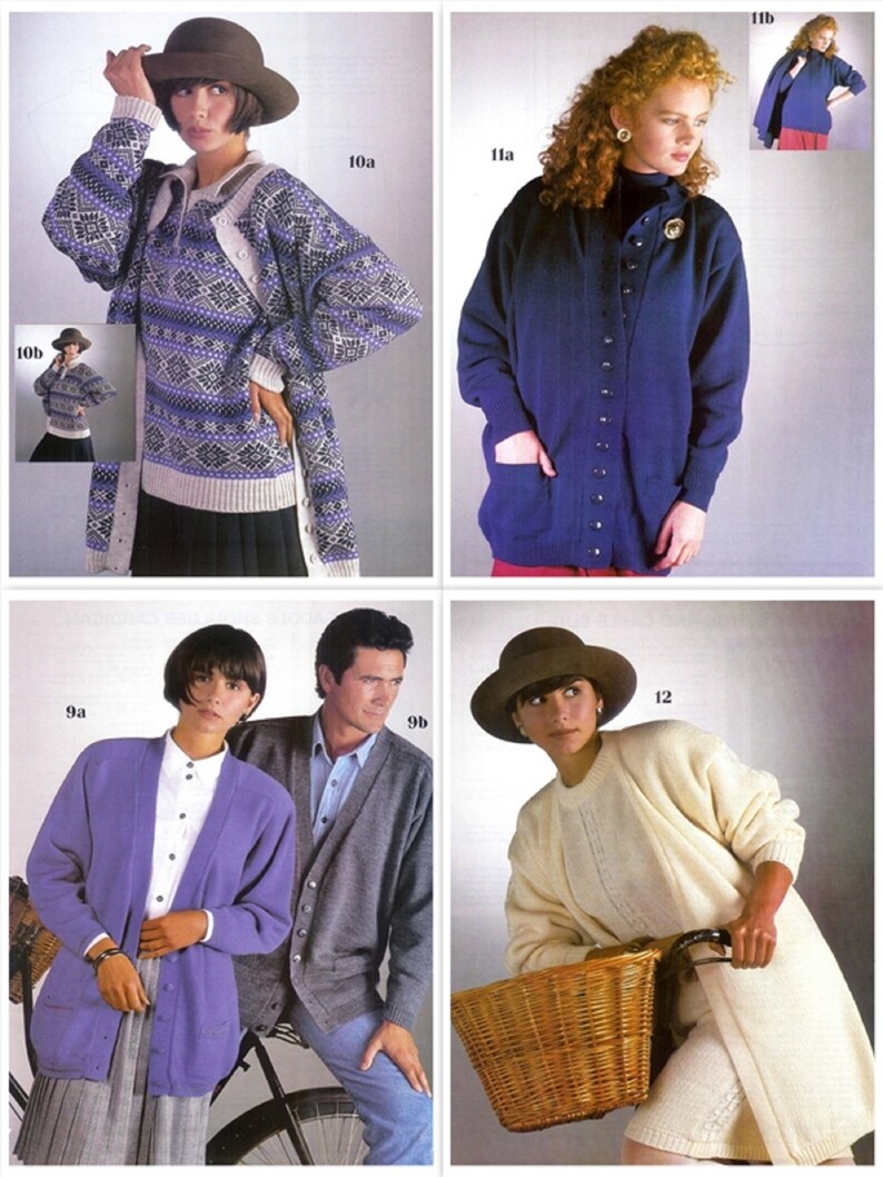 The Cardigan Book Vintage 1980’s for Standard Gauge Punchcard Knitting ...