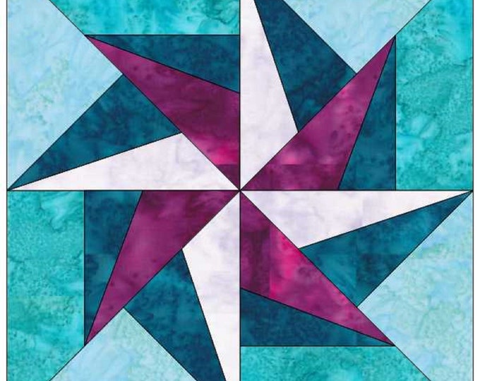 Split Star Quilt BLOCK Pattern - PDF Instant Download - 2 Sizes - 8 and ...