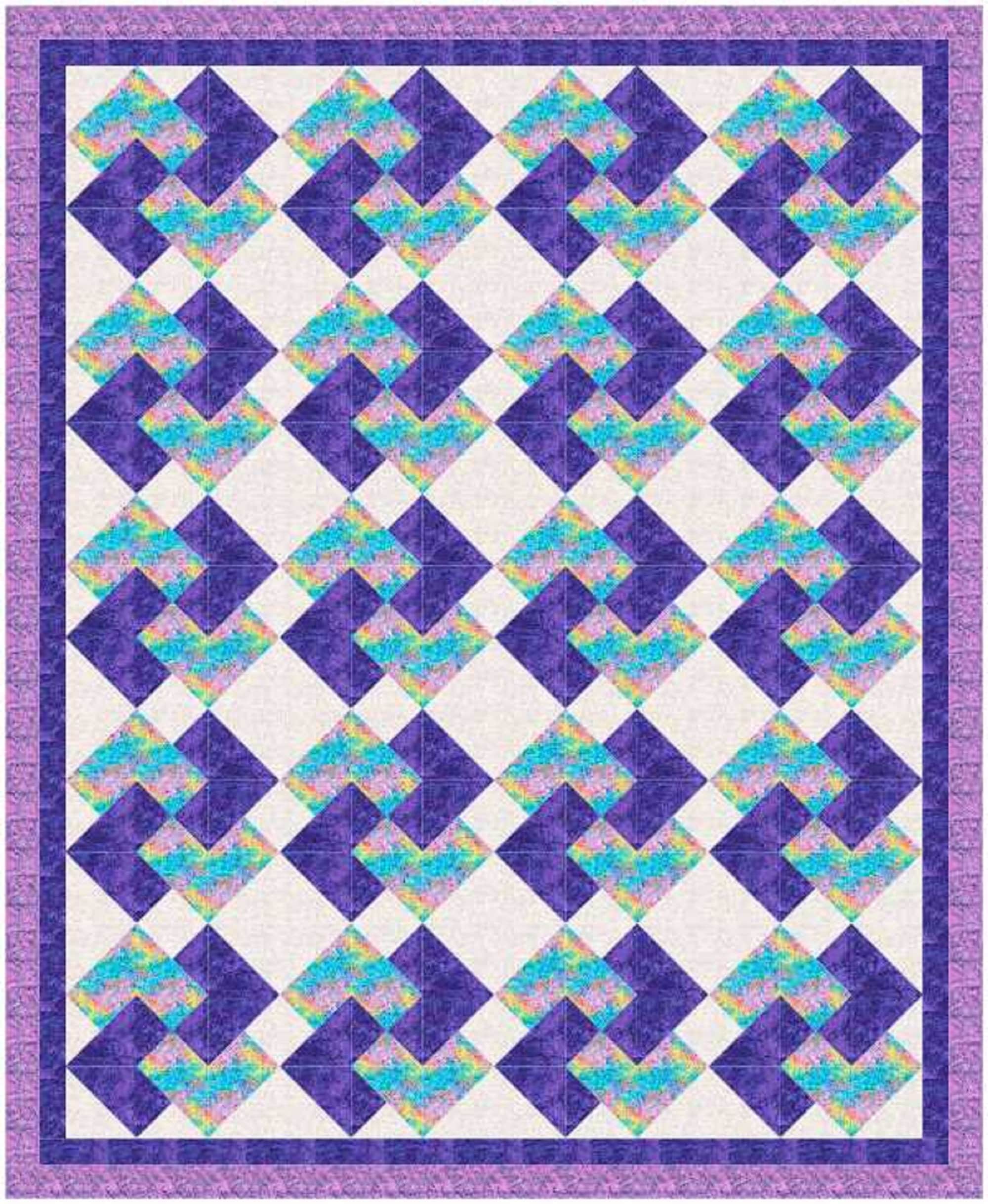 Card Trick Block Quilt Pattern in 2 Sizes 12 X 12 in and 16 X 16 in PDF ...