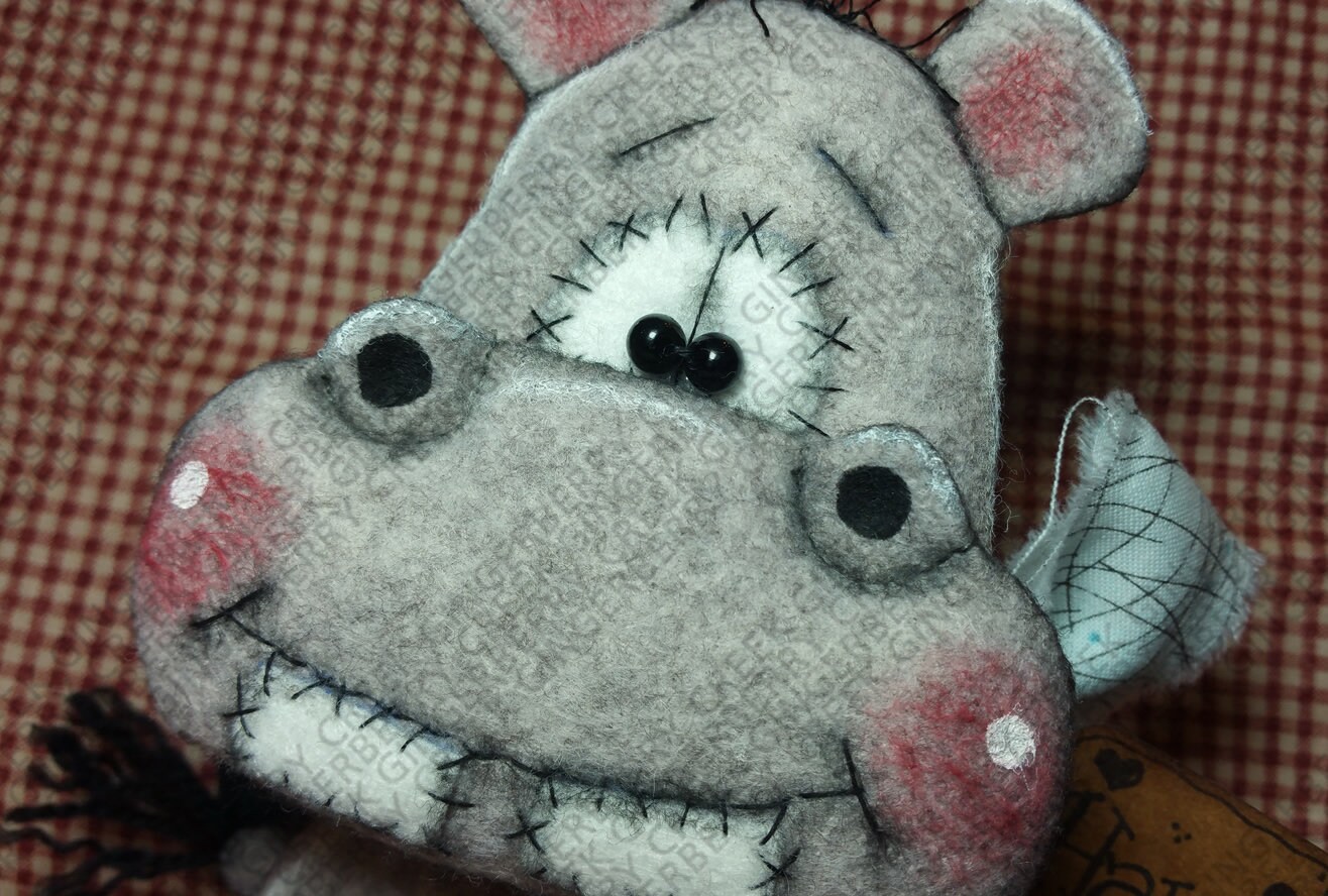 E-pattern - Happi the Hippo Pattern #284 - Primitive Doll E-pattern ...