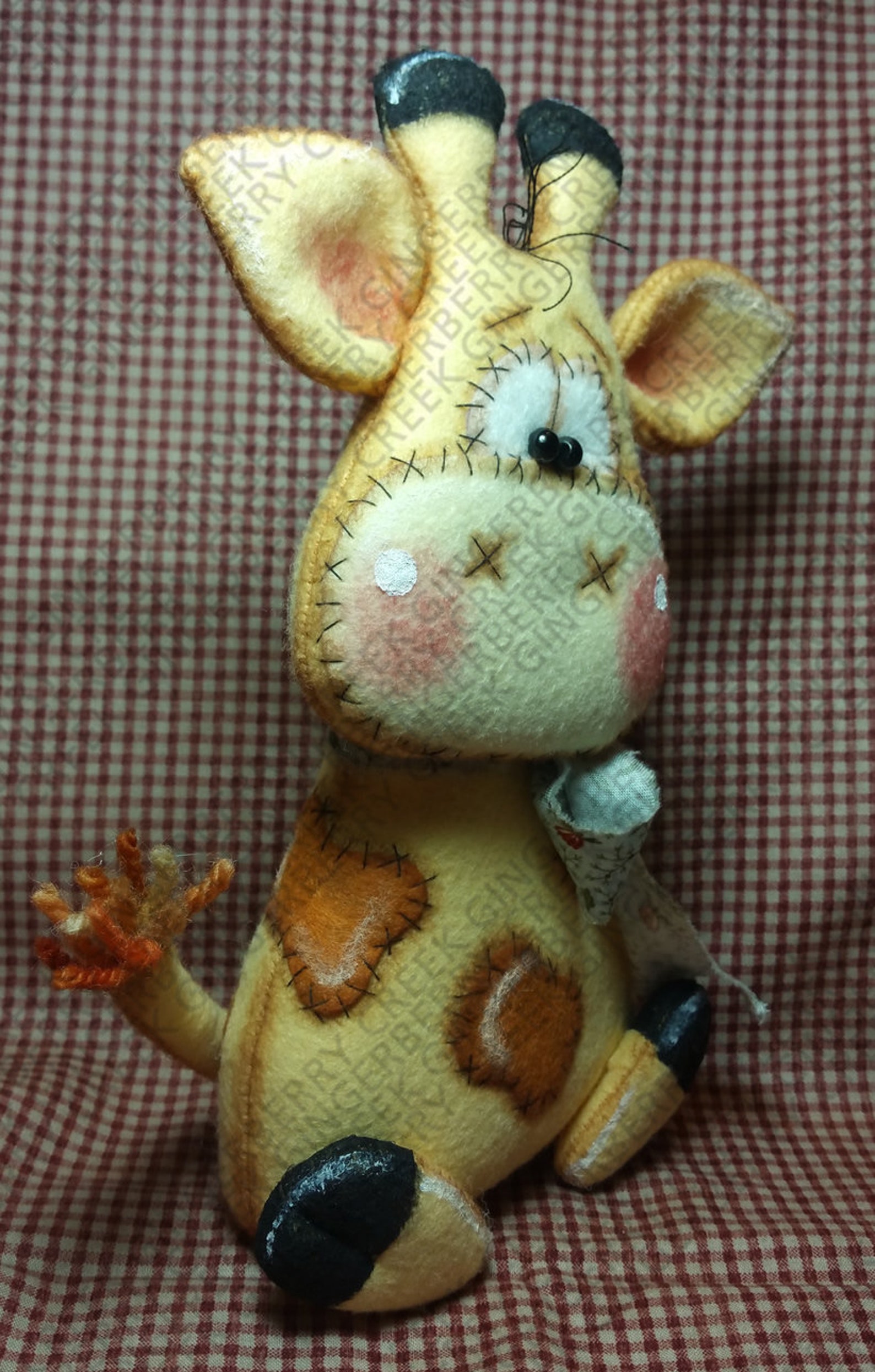 Tiny Taffy the Giraffe Pattern #283 - Primitive Doll Pattern - Giraffe ...