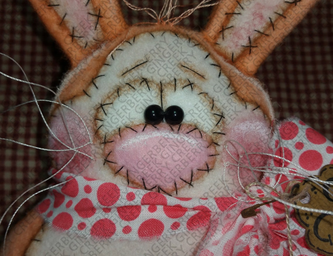 Little Carrot Caper Bunny Pattern 173 Primitive Doll/Ornie | Etsy