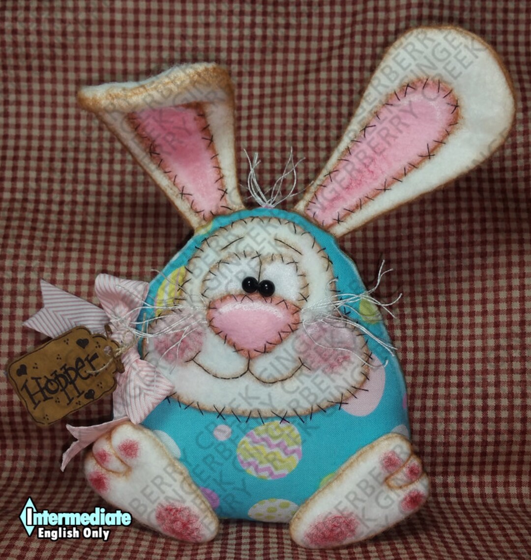 Hopper's Eggscellent Disguise Bunny Pattern #139 - Primitive Doll ...