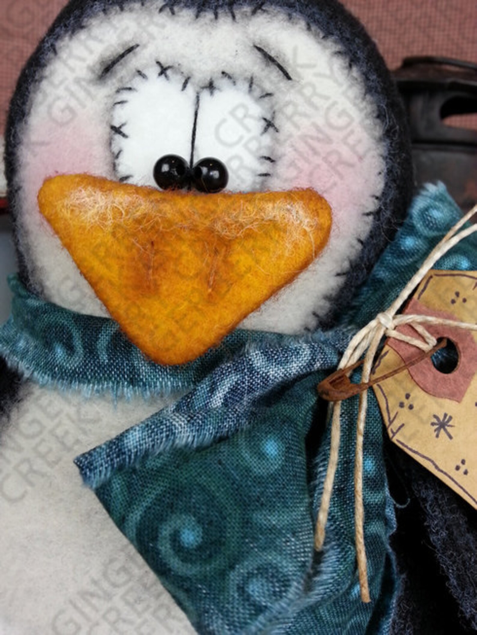 Tuxedo the Penguin Pattern #105 - Primitive Doll Pattern - Christmas ...