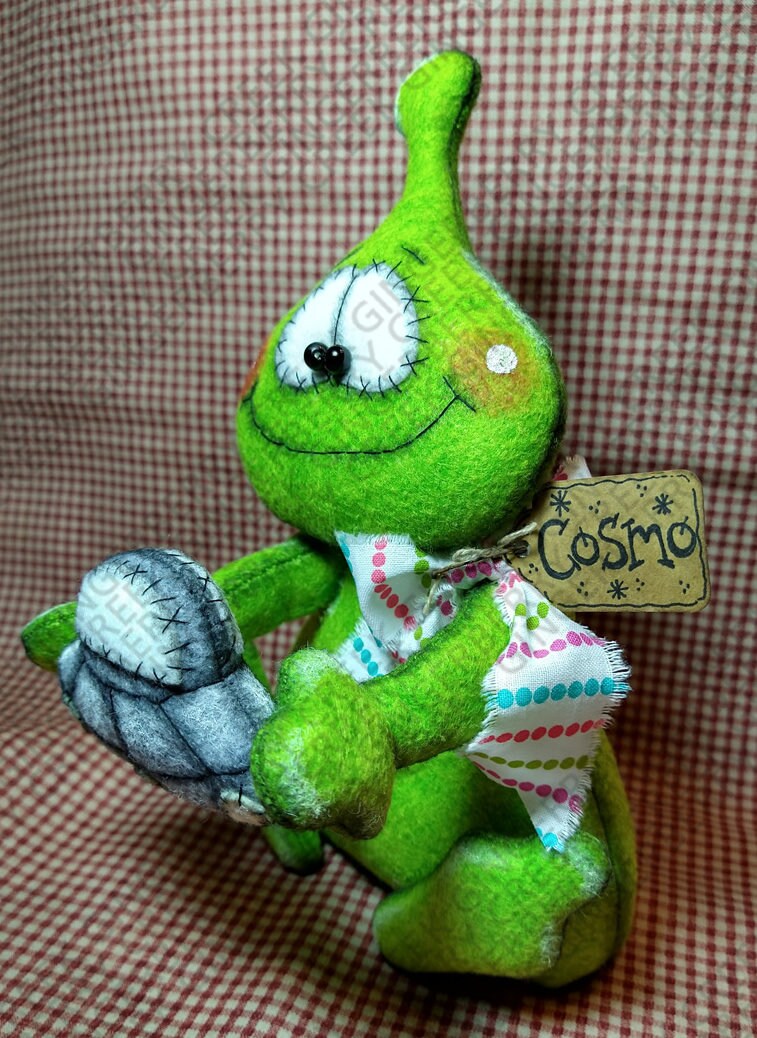 E-pattern - Little Green Munchkin Pattern #335 - Primitive Doll E ...