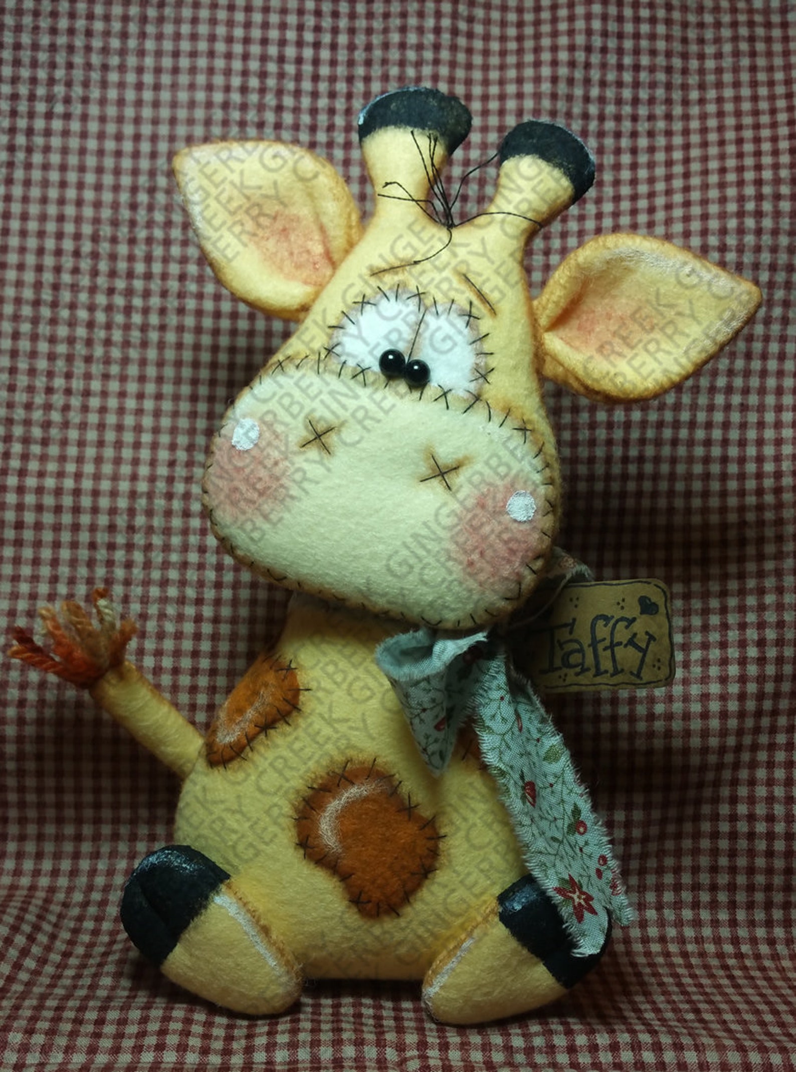 Tiny Taffy the Giraffe Pattern #283 - Primitive Doll Pattern - Giraffe ...