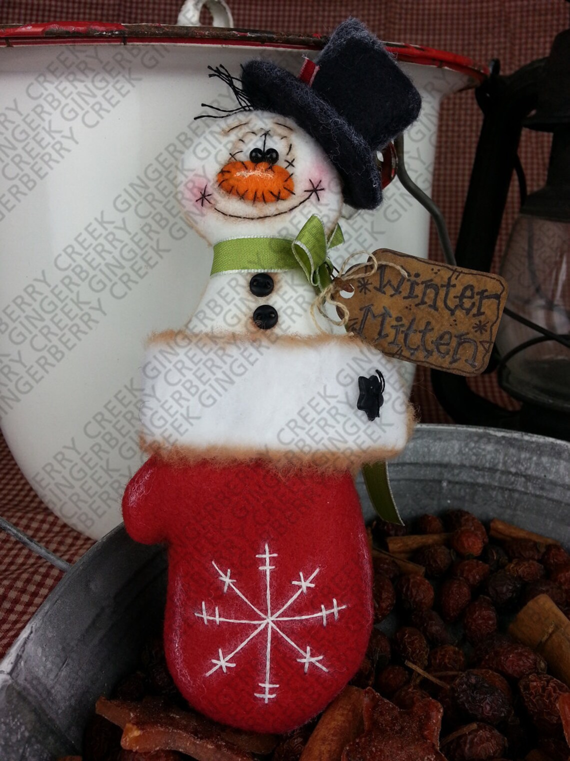 Warm Winter Mittens Pattern #164 - Primitive Doll Pattern - Christmas ...