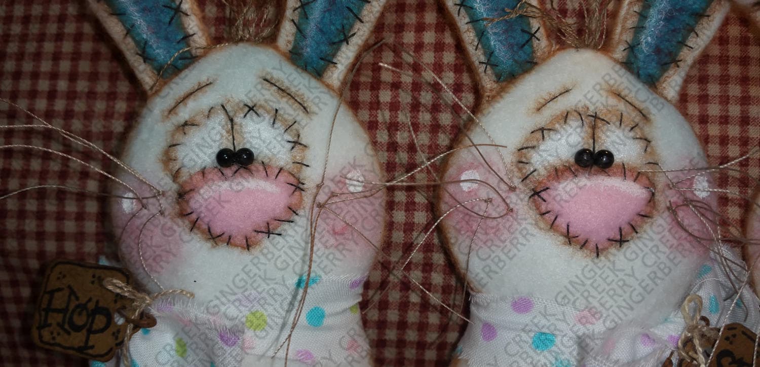 Going to the Bunny Hop Pattern #259 - Primitive Doll Pattern - Easter ...