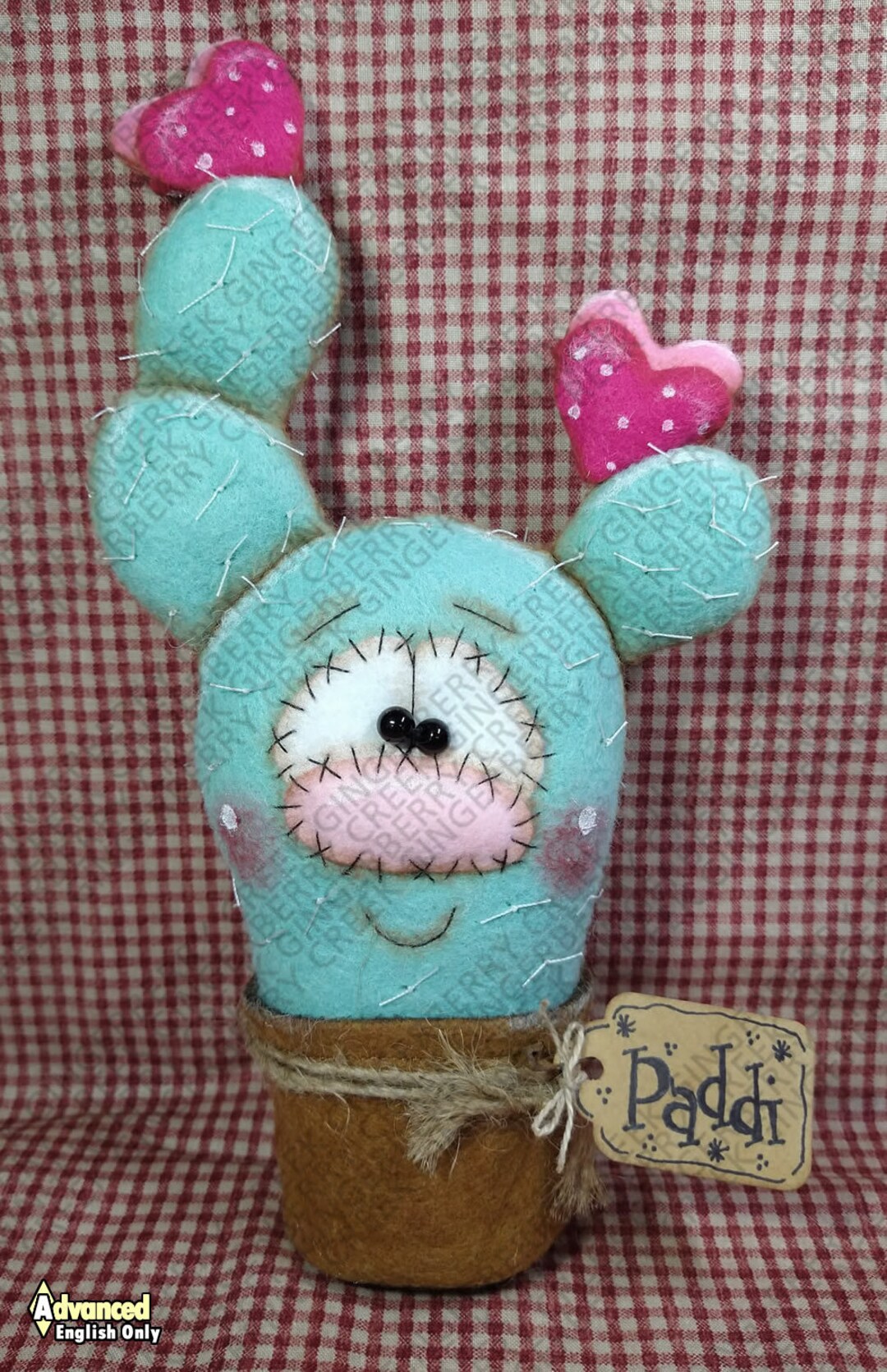 E-pattern - Paddi Prickly Pear Cactus Pattern #353 - Primitive Doll E ...