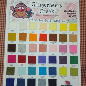 Wool Felt Sample Sheet Set - Sample Swatch of 113 Wool Felt Colors - US ...