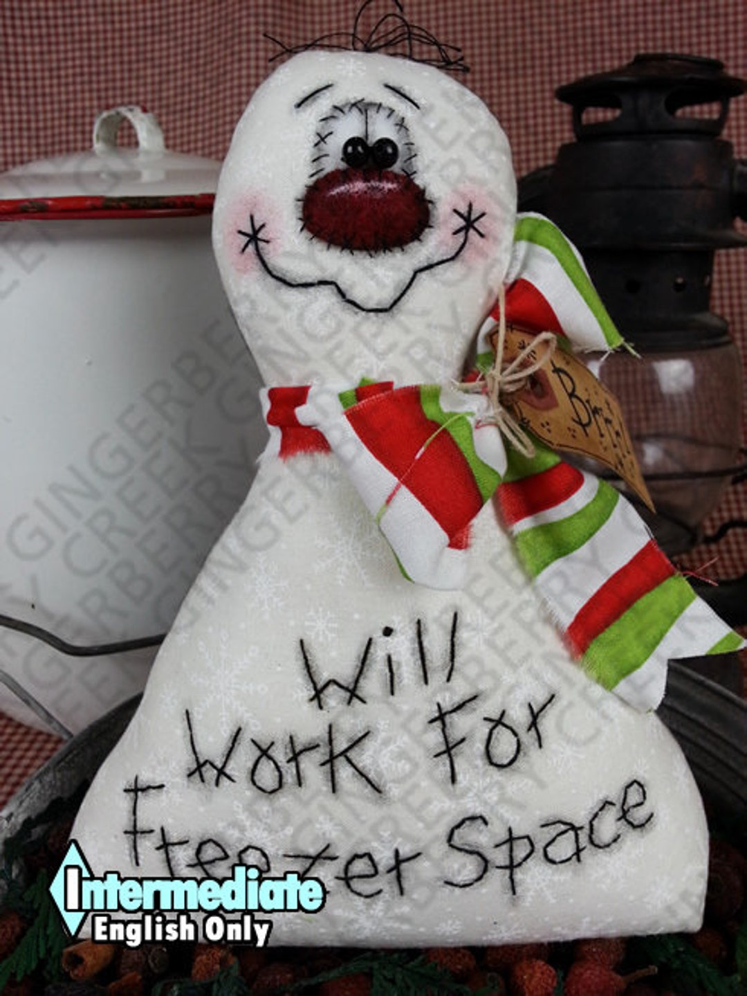 Freezer Space Snowman Pattern #118 - Primitive Doll Pattern - Christmas ...