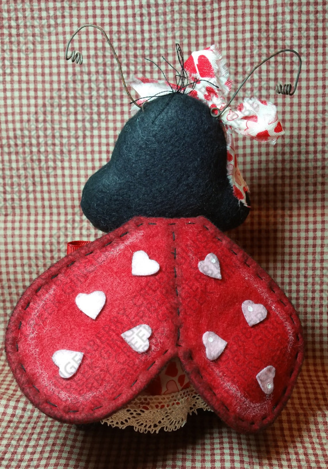Lovely Little Ladybug Pattern #299 - Primitive Doll Pattern - Valentine ...