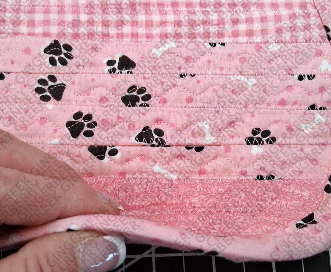 Medium Dog Bowl Mat Pattern - Paper Pattern - Jelly Roll Mat - Pet Bowl ...