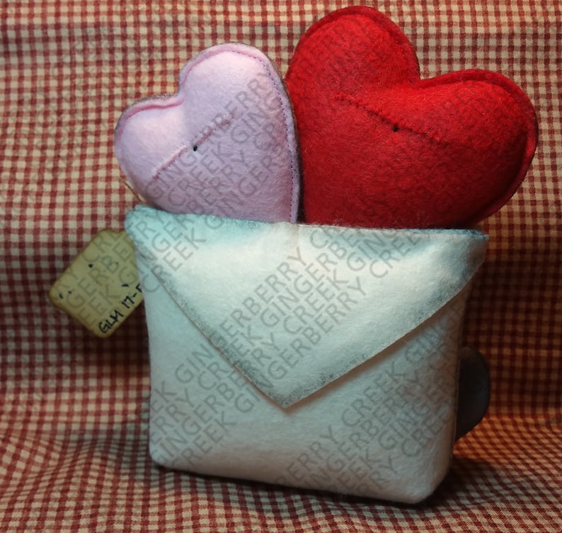 Sending Love Notes Pattern #252 - Primitive Doll Pattern - Valentine ...