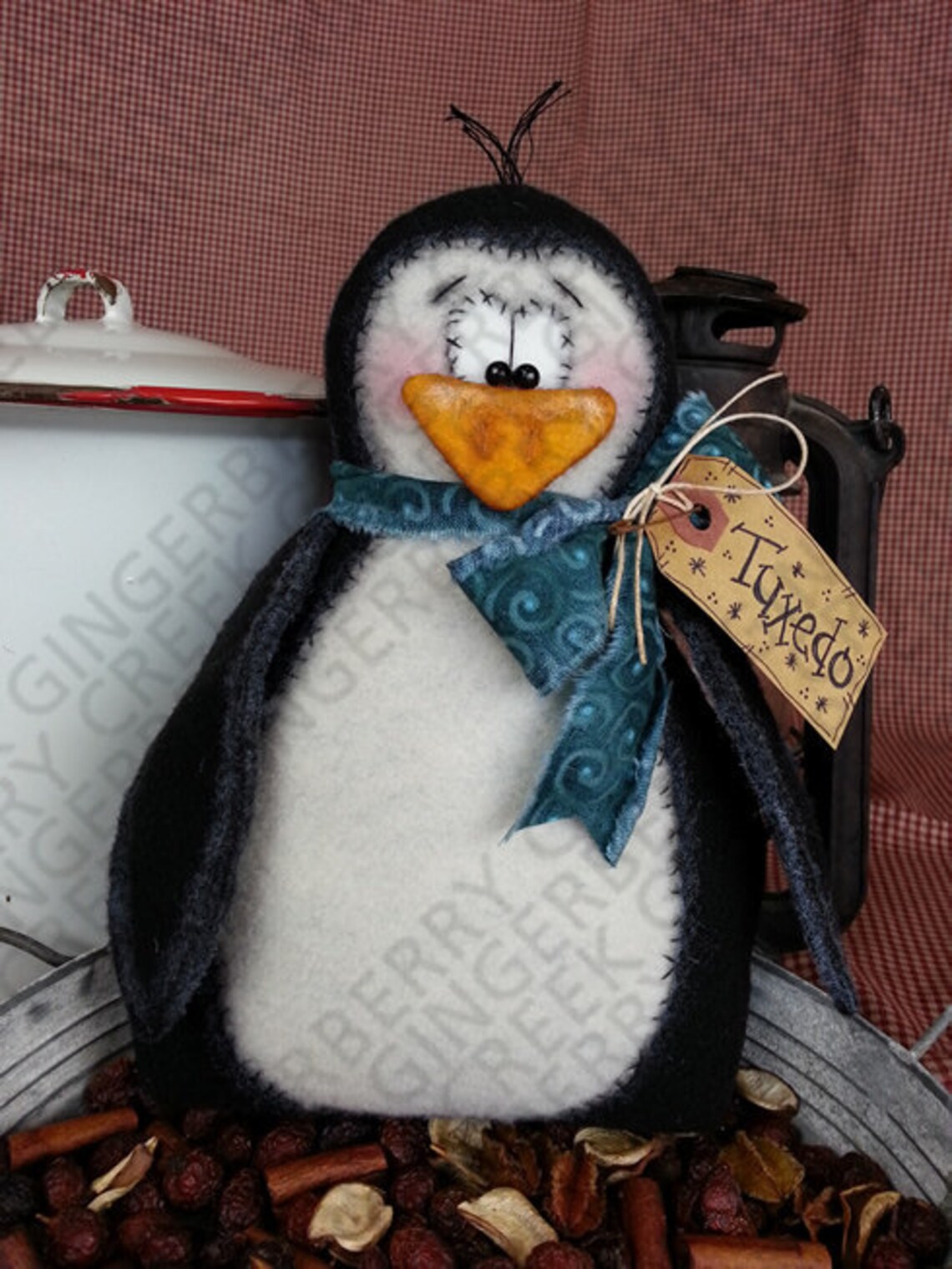 Tuxedo the Penguin Pattern #105 - Primitive Doll Pattern - Christmas ...