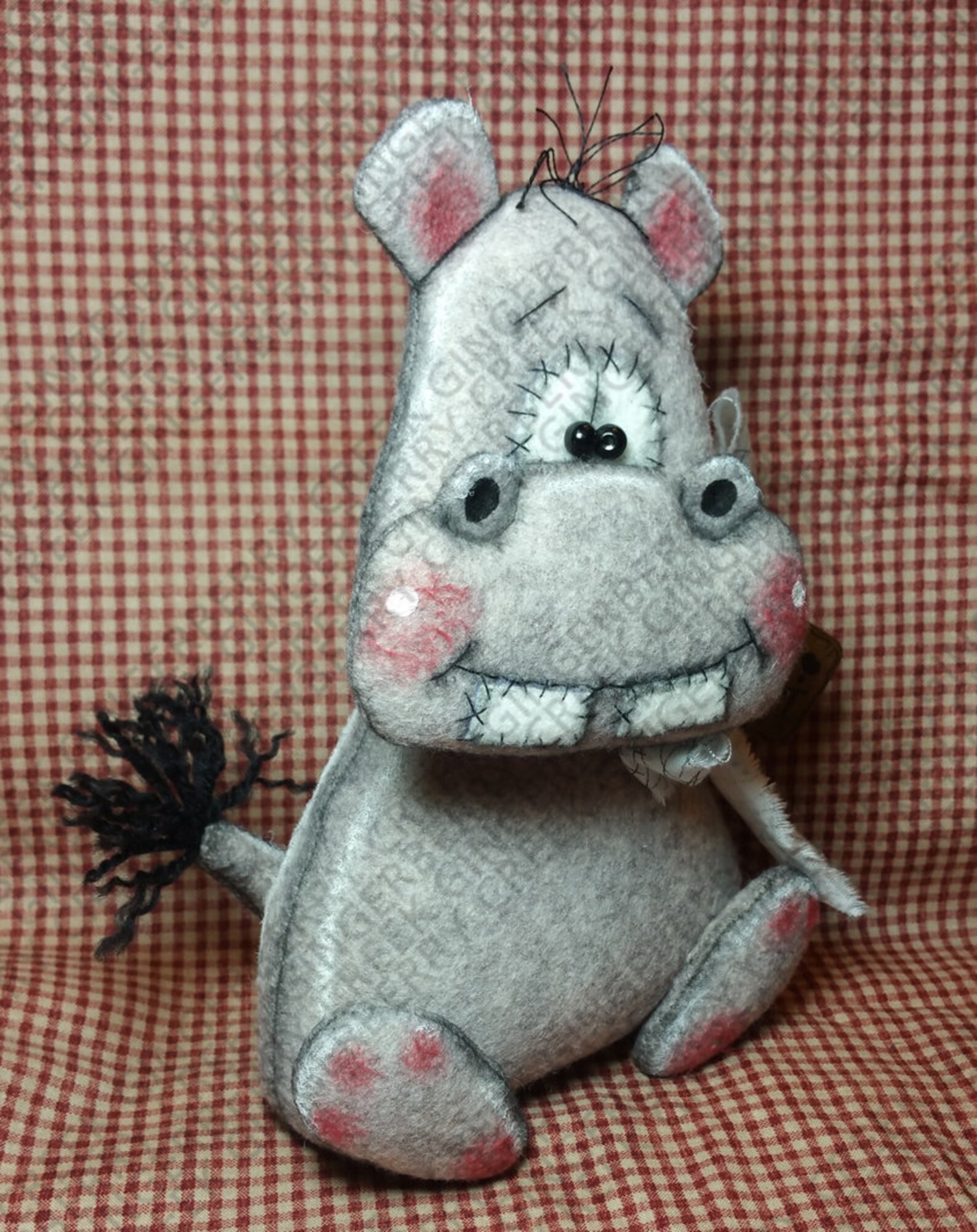 Happi the Hippo Pattern #284 - Primitive Doll Pattern - Hippopotamus ...