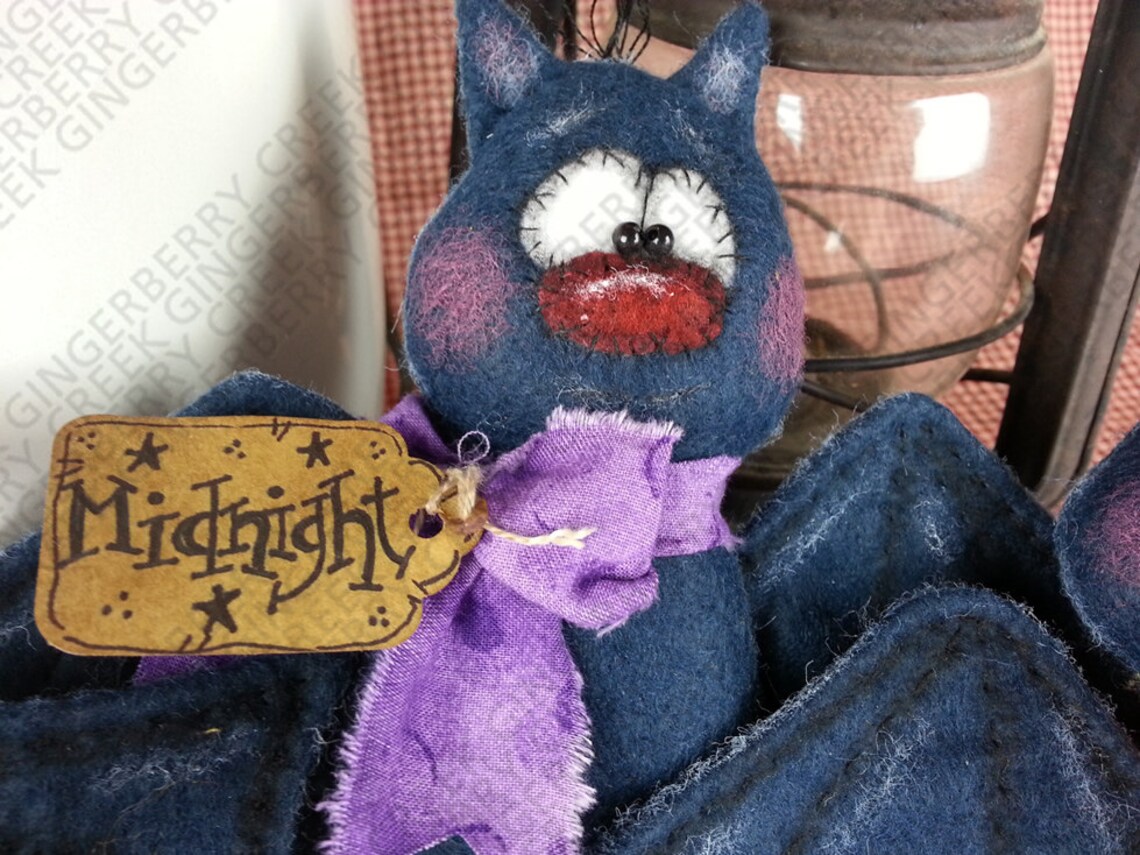 E-pattern Midnight Bite Bats Pattern 116 Primitive - Etsy
