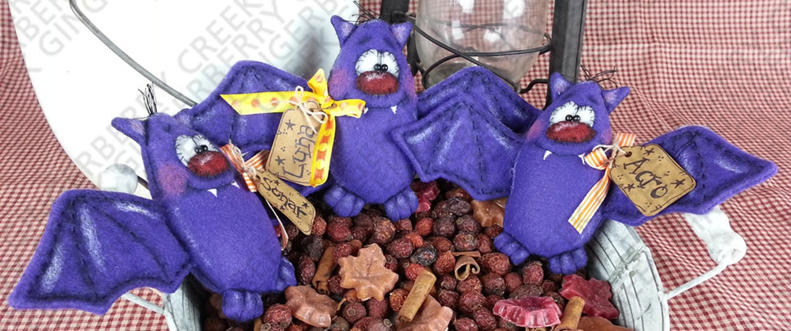 E-pattern Fangtastic Bats Pattern 115 Primitive - Etsy