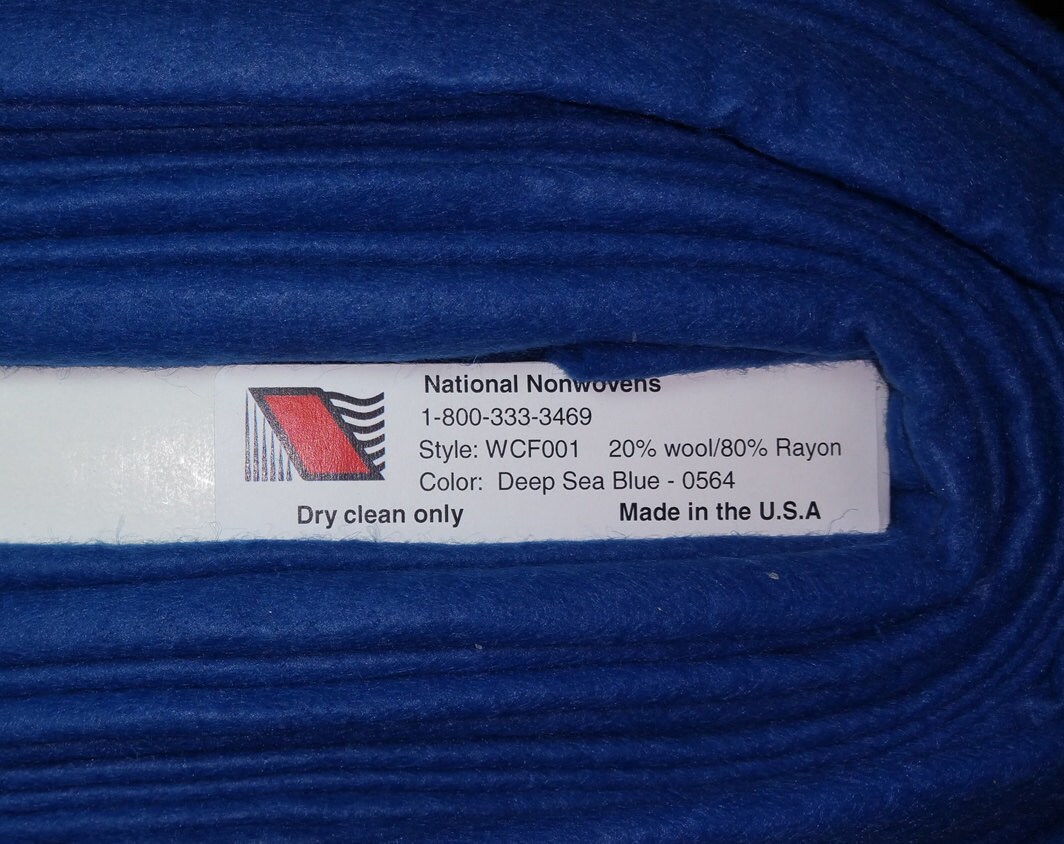 Wool Felt Deep Sea Blue Sold By the Half Yard BTHY | Etsy