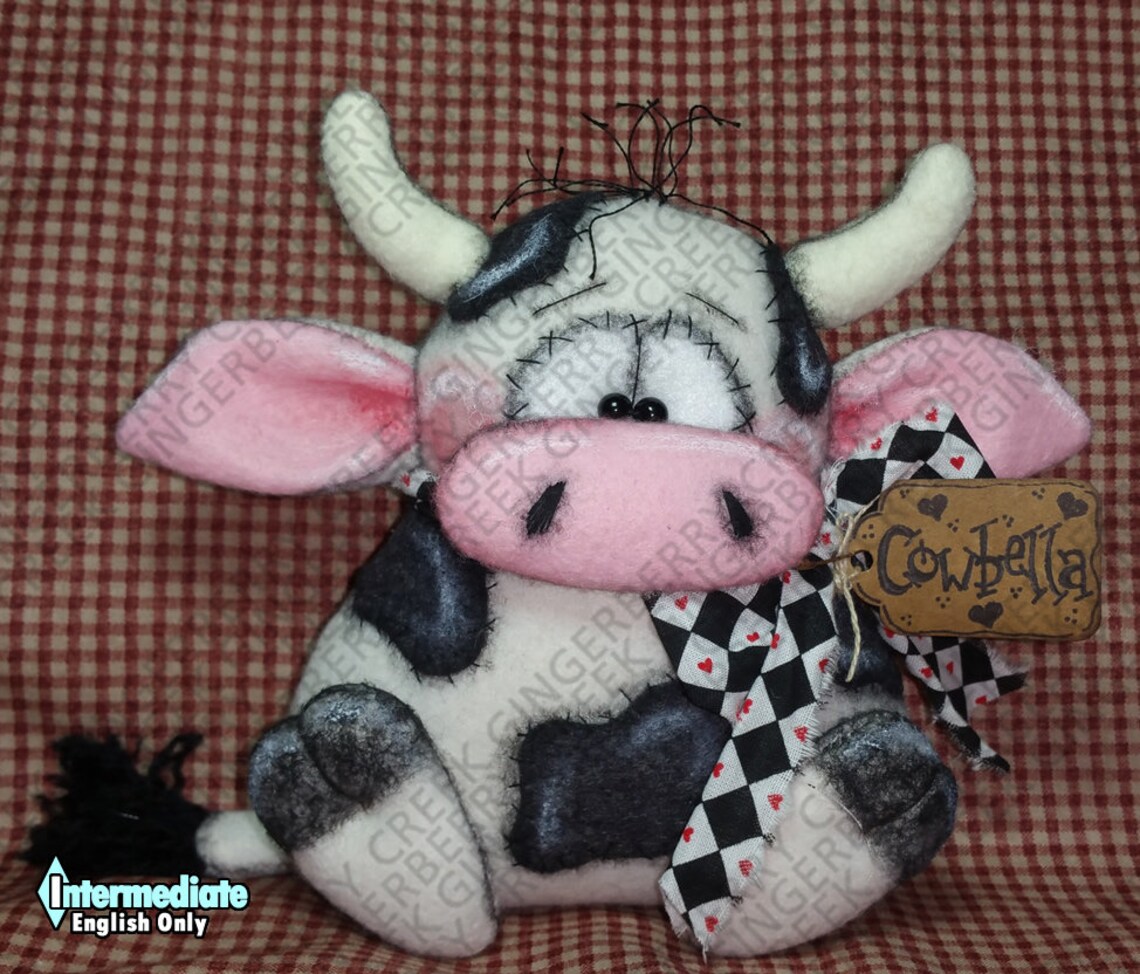 Cowbella Pattern #172 - Primitive Doll Pattern - Animal - Cow - Bull ...