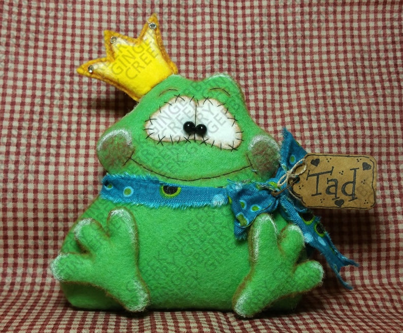Toadally Charming Tad Frog Pattern 174 Primitive Doll - Etsy