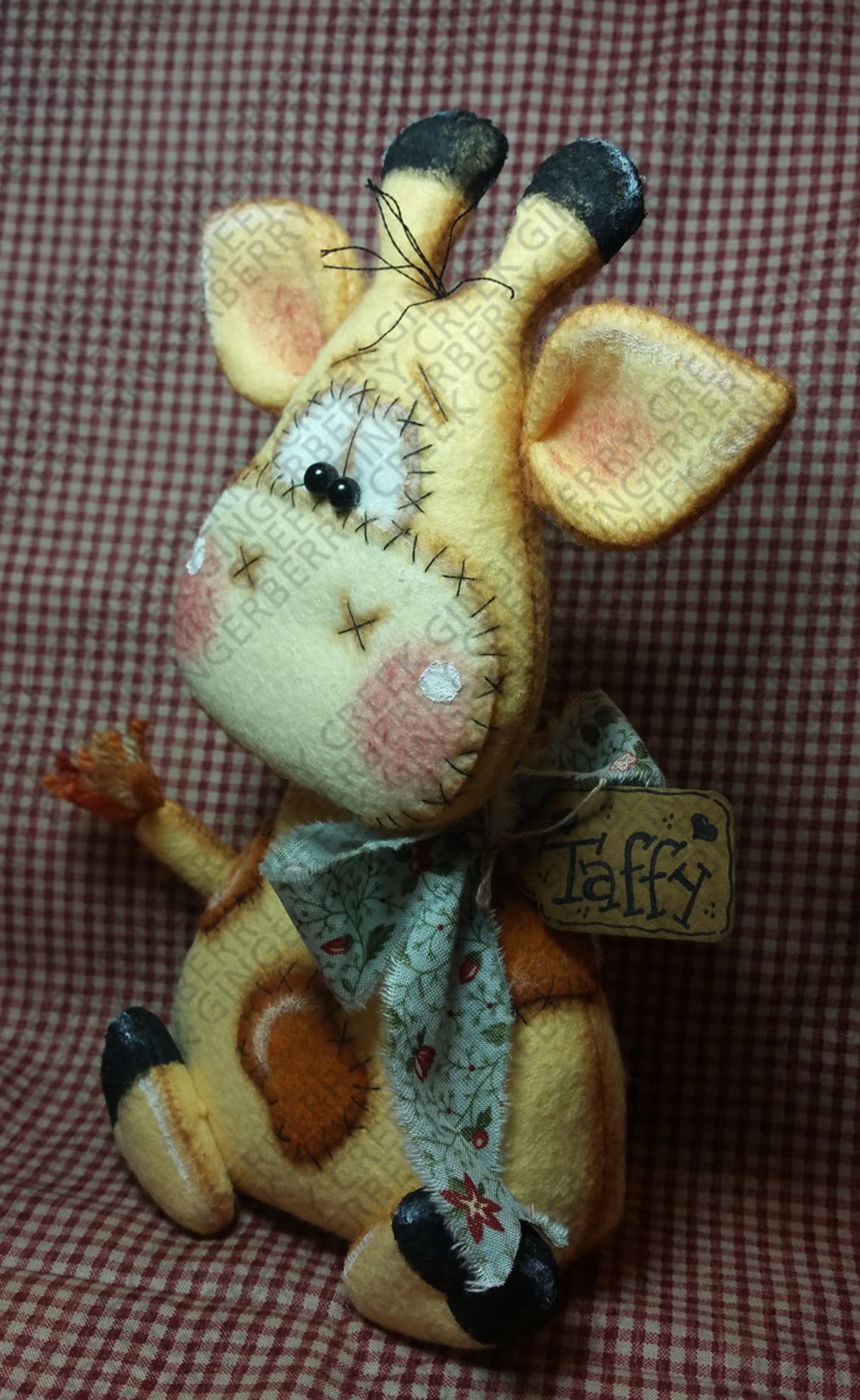 E-pattern Tiny Taffy the Giraffe Pattern 283 Primitive - Etsy