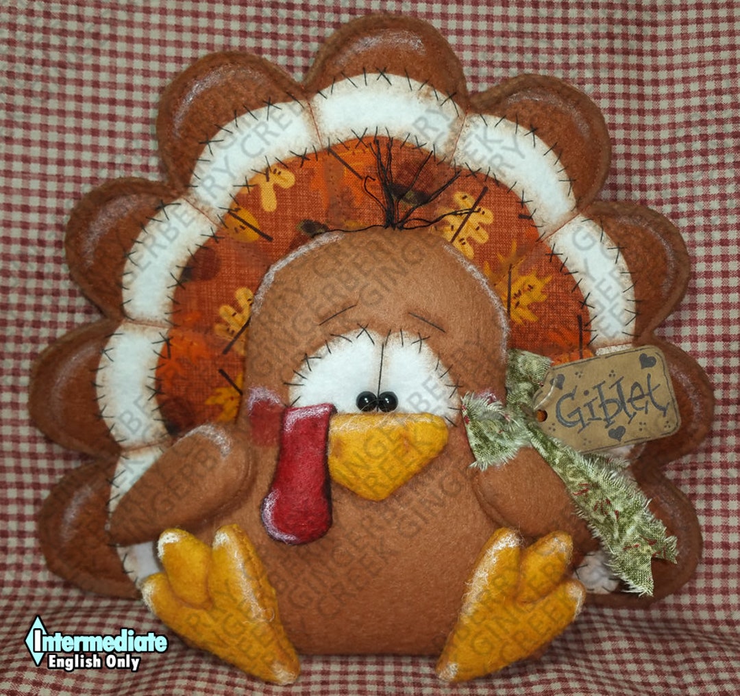 Giblet the Turkey Pattern #200 - Primitive Doll Pattern - Thanksgiving ...