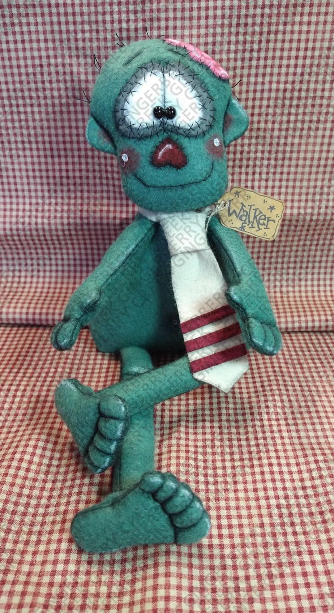 Got Brains? Zombie Featuring Walker - Finished Handmade OOAK Primitive ...