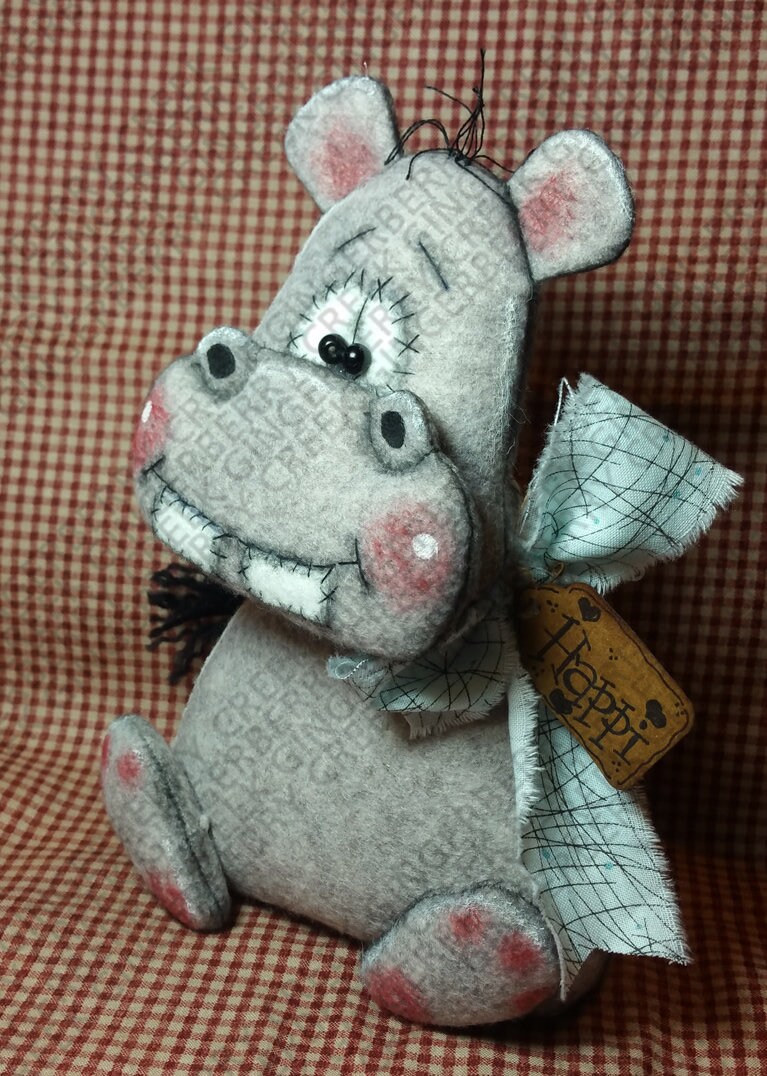 E-pattern - Happi the Hippo Pattern #284 - Primitive Doll E-pattern ...