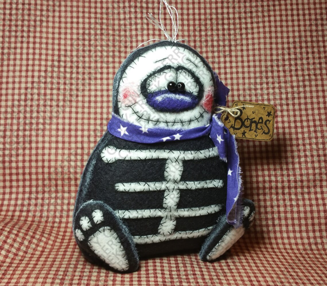 Taking a Coffin Break Skeleton Pattern #227 - Primitive Doll Pattern ...