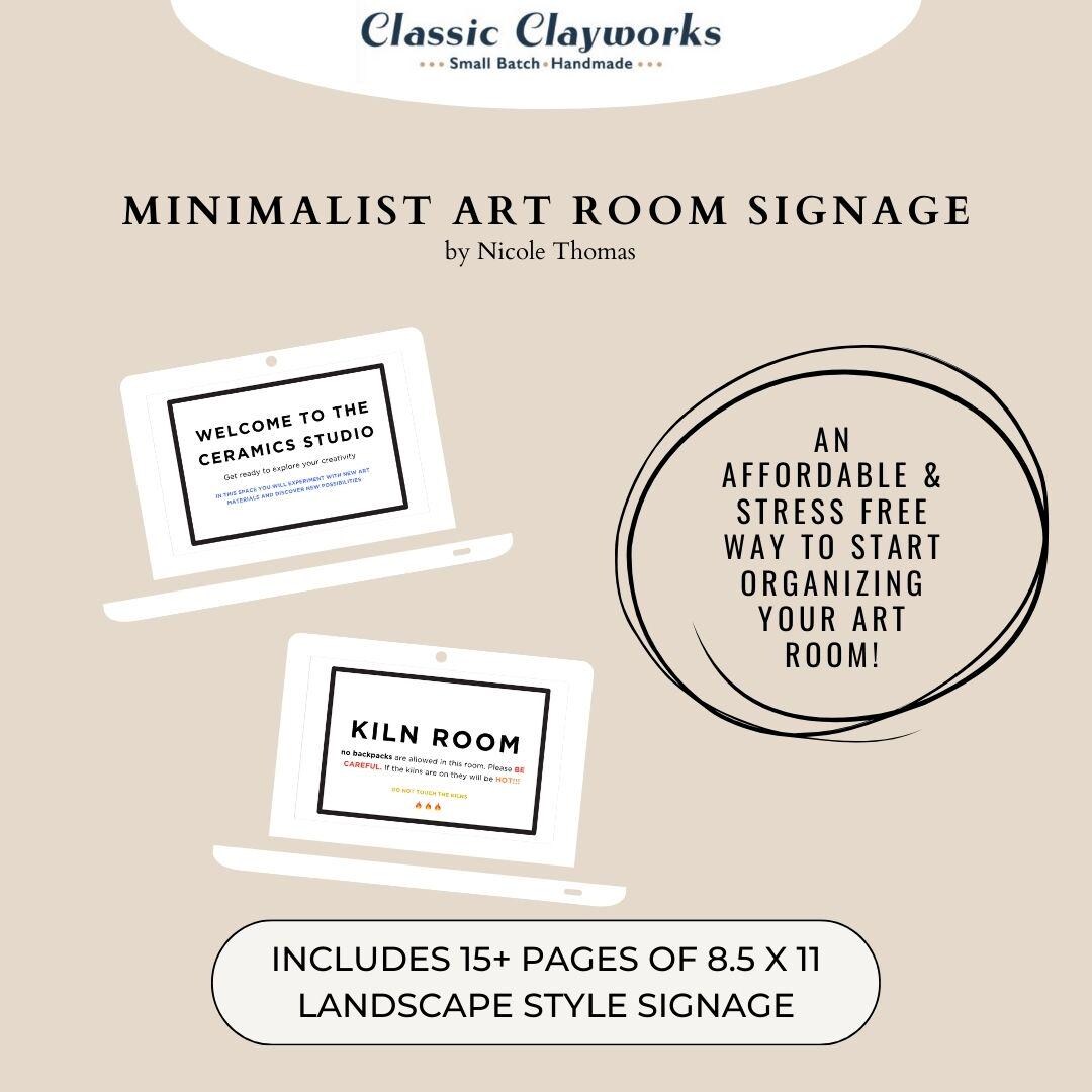 Minimalist Art Room Signage, Uses Ceramics Vocabulary, 8.5 X 11 Size ...