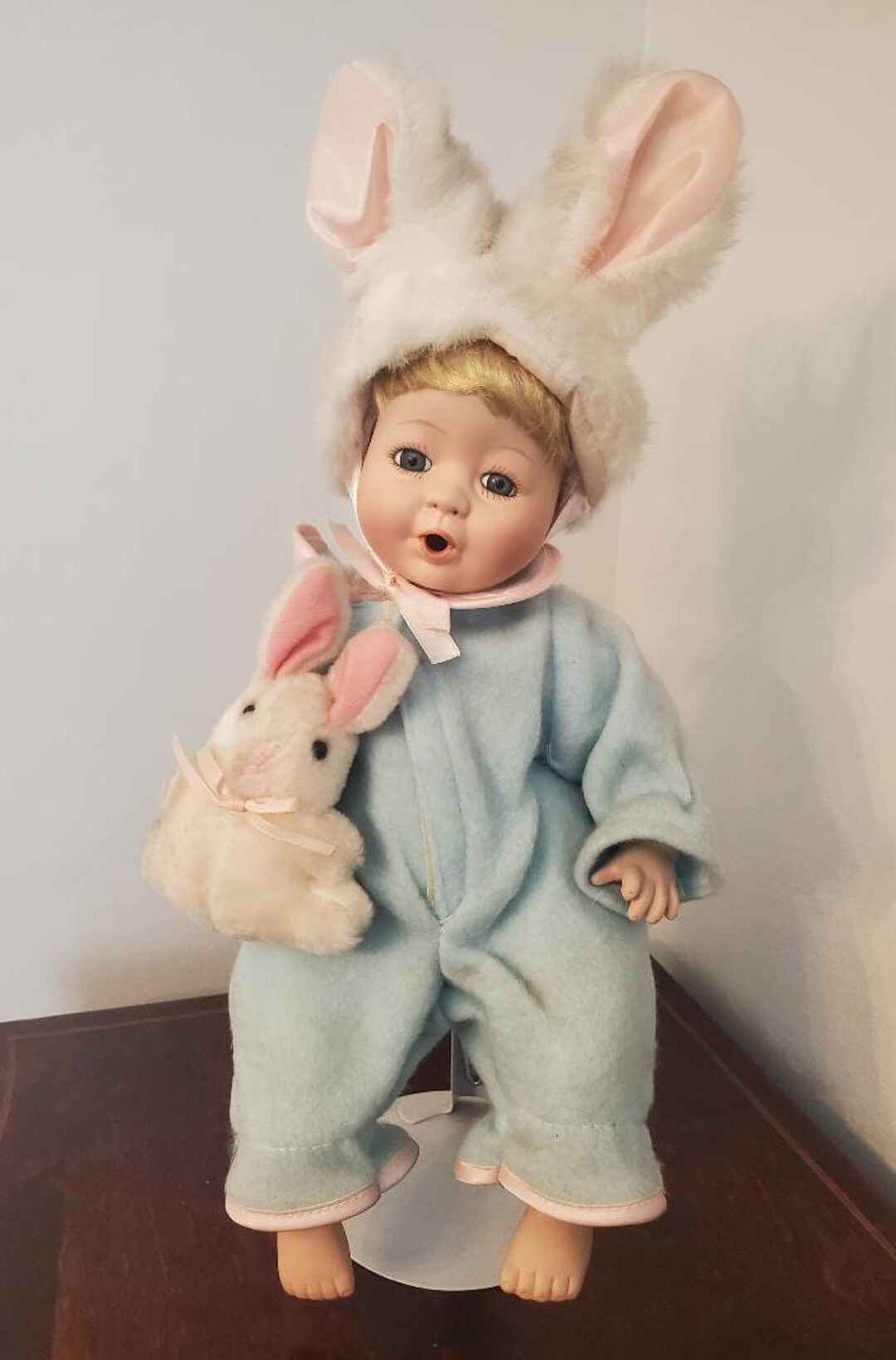 Vintage Anco Porcelain Doll in Bunny Suit With Toy Bunny - Etsy