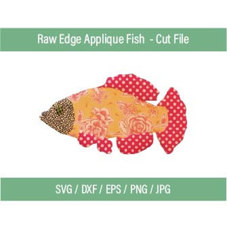 Fabric SVG File Fish SVG Raw Edge Applique Design Cricut - Etsy