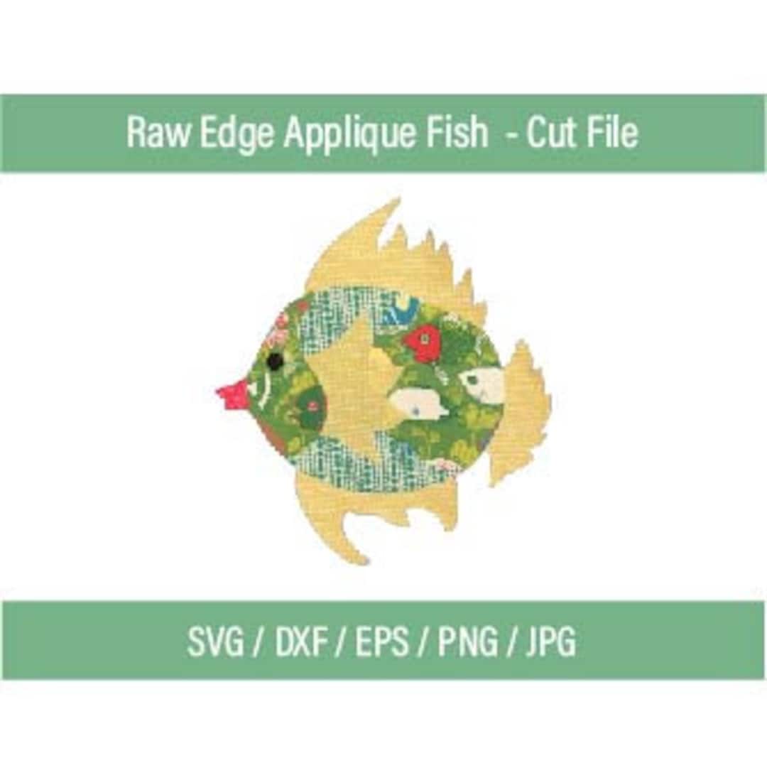 Fabric SVG File, Fish SVG, Raw Edge Applique Design, Cricut ...