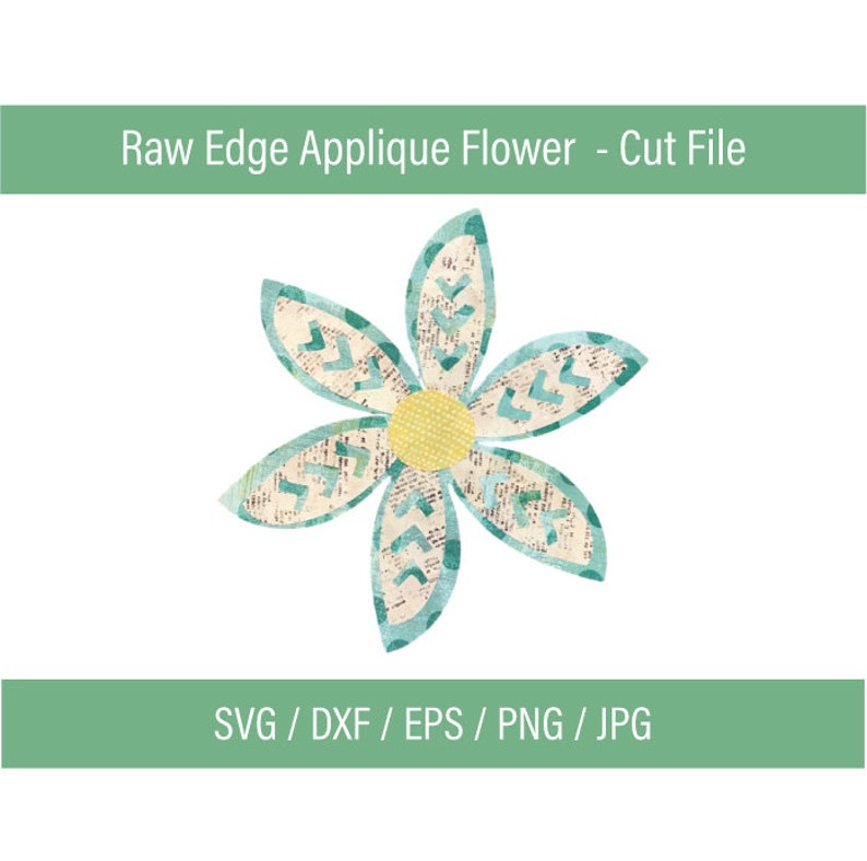 Fabric SVG File, Flower SVG, Raw Edge Applique Design, Cricut ...