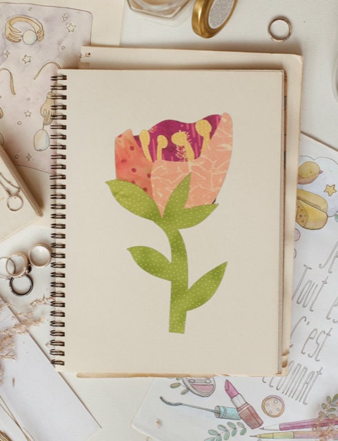 Fabric SVG File, Flower SVG, Raw Edge Applique Design, Cricut ...