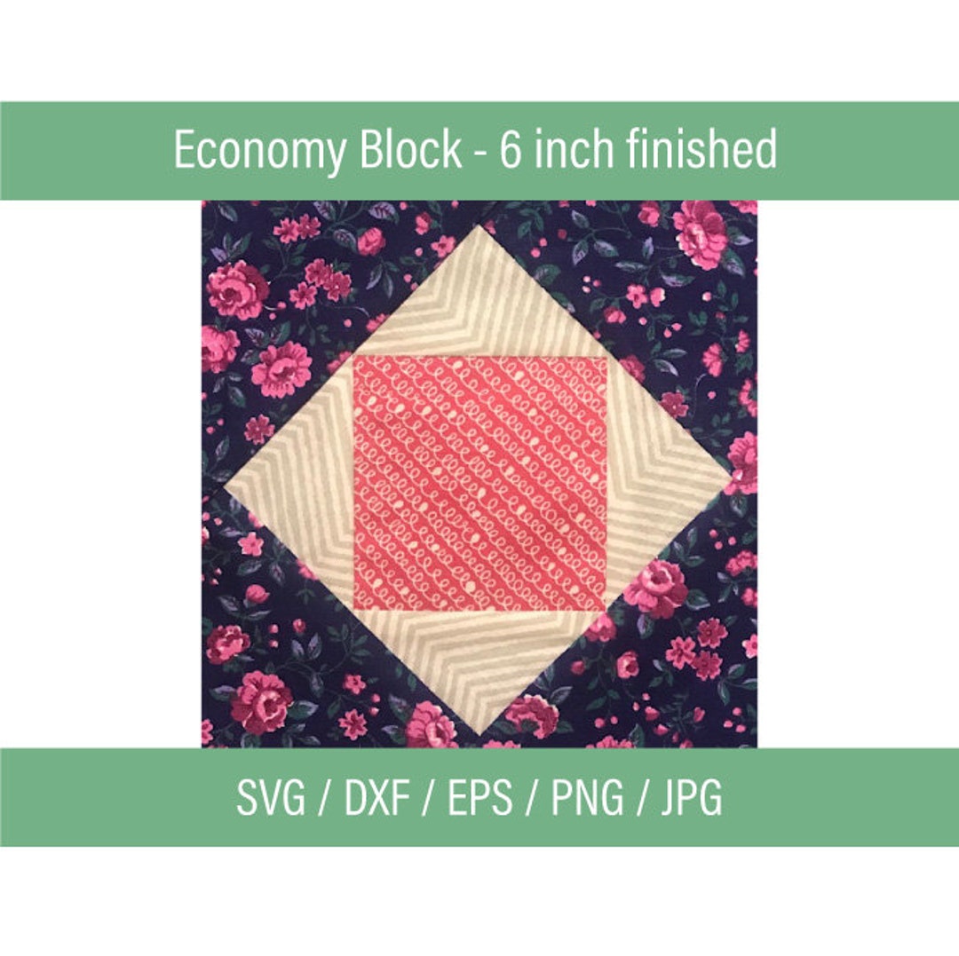 Economy Block, Square in a Square, Quilt Block, Fabric Cut File, Quilt ...