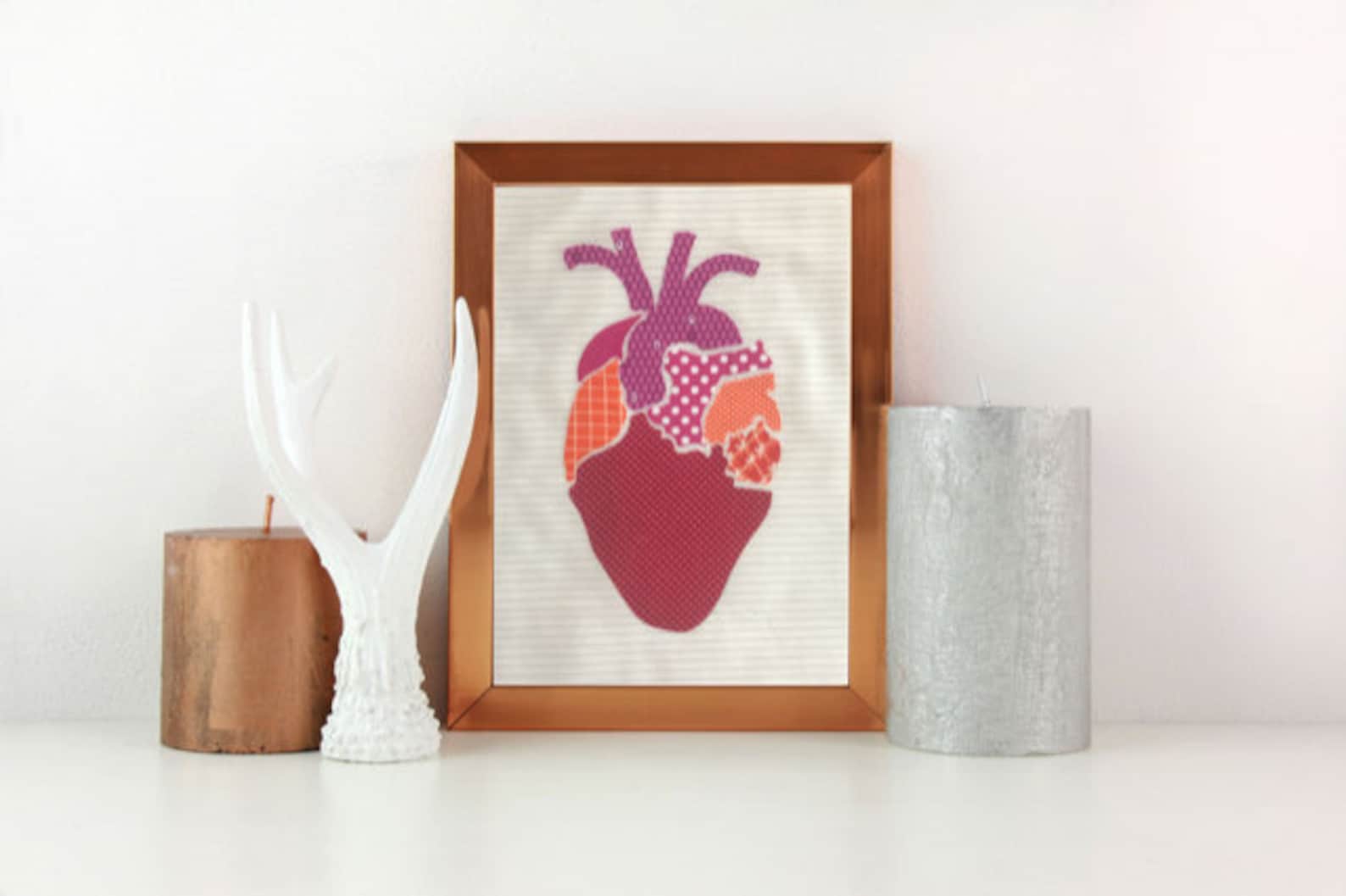 Heart Applique, Applique Pattern, Anatomical Heart, Heart Cut File ...