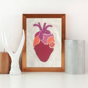 Heart Applique, Applique Pattern, Anatomical Heart, Heart Cut File ...