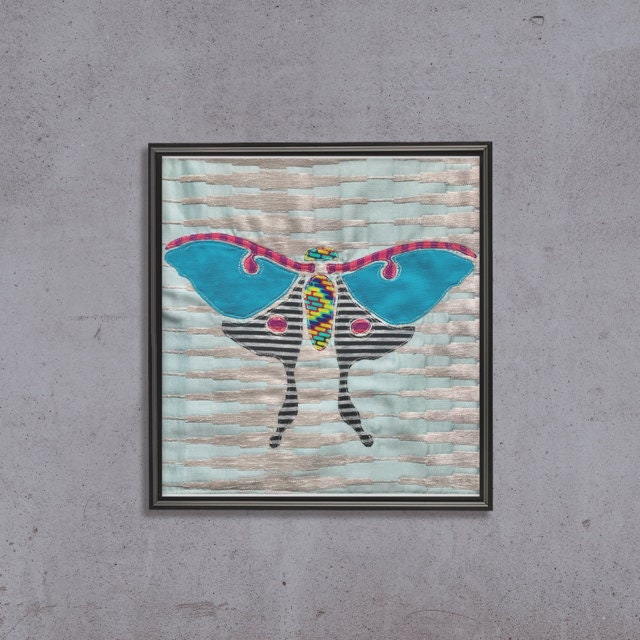 Luna Moth Quilt Pattern, Moth Quilt Pattern, Moth SVG File, Raw Edge ...