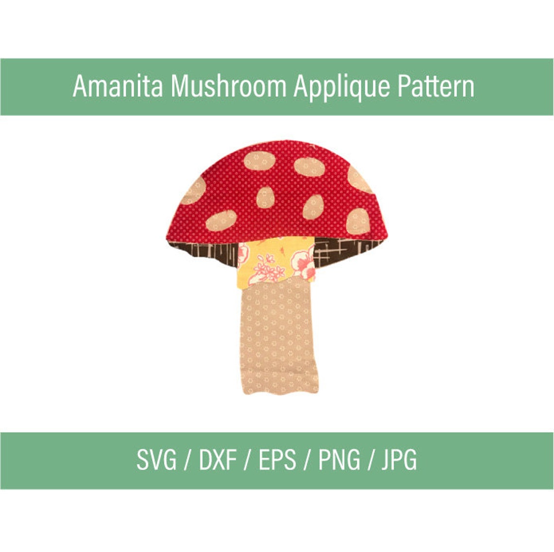Applique Pattern Mushroom Quilt Mushroom SVG Raw Edge - Etsy